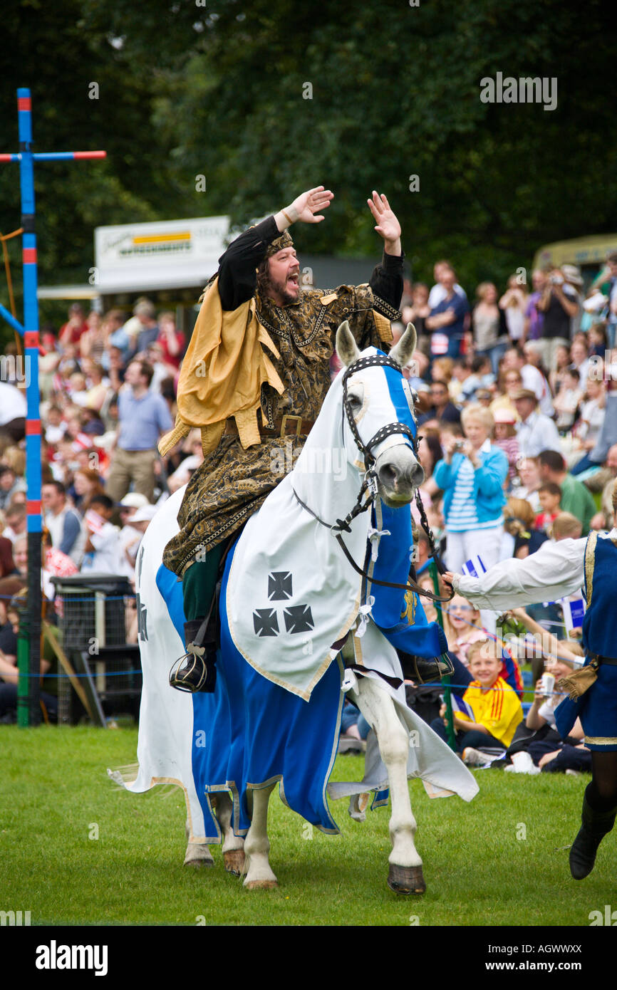 Medieval jousting knights on horseback at reenactment tournament Stock Photo - Alamy