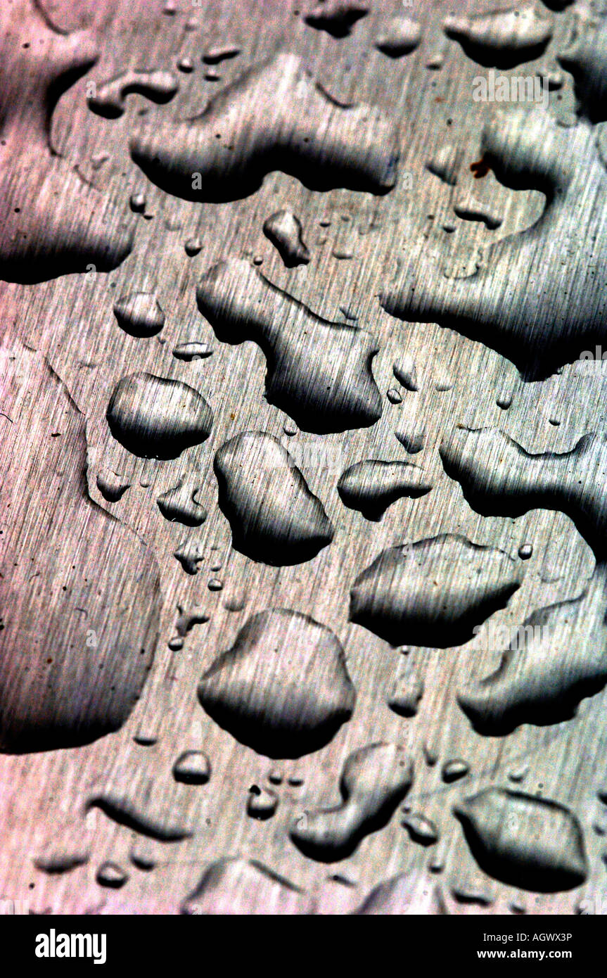 Water On Stainless Steel Stock Photo - Alamy