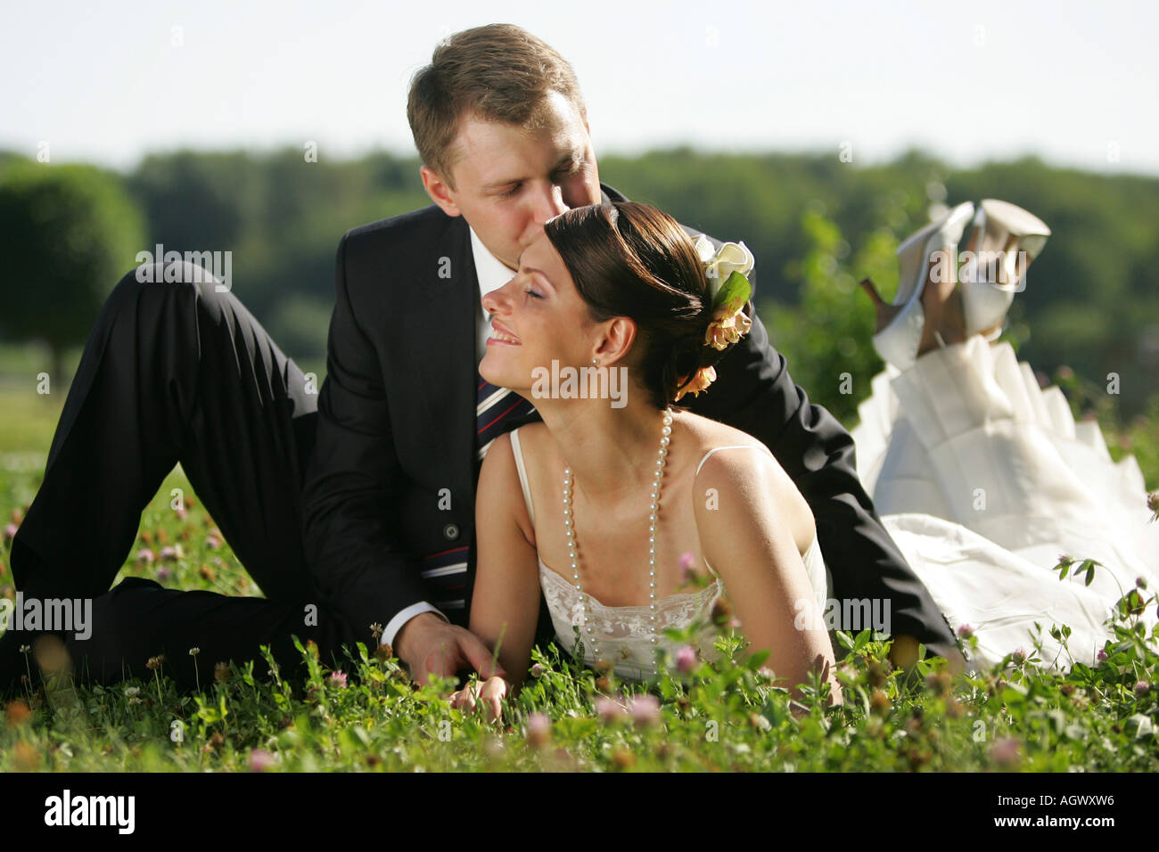 A newly married couple Stock Photo - Alamy