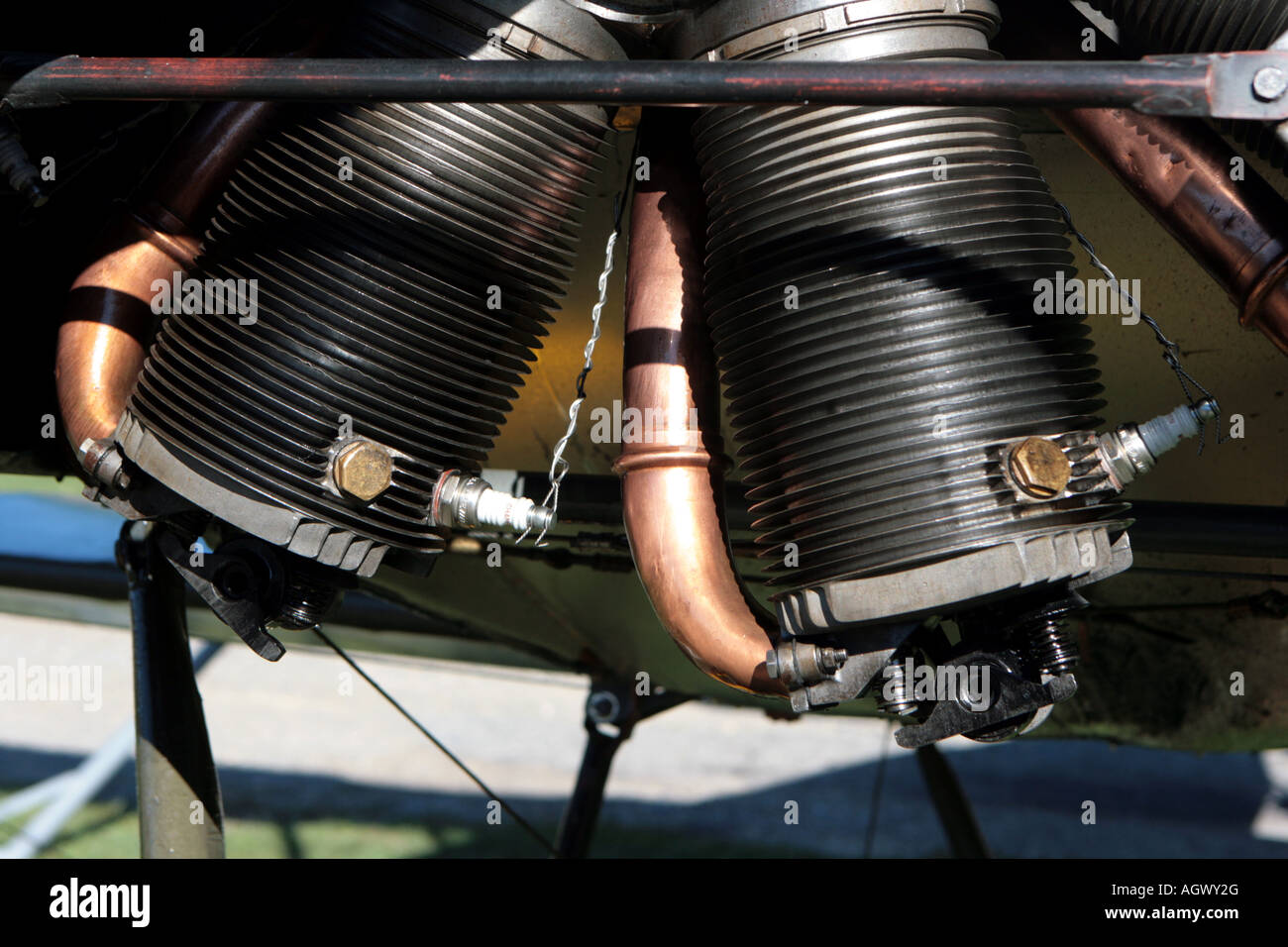 An early English Avro 504k aircraft engine Stock Photo - Alamy