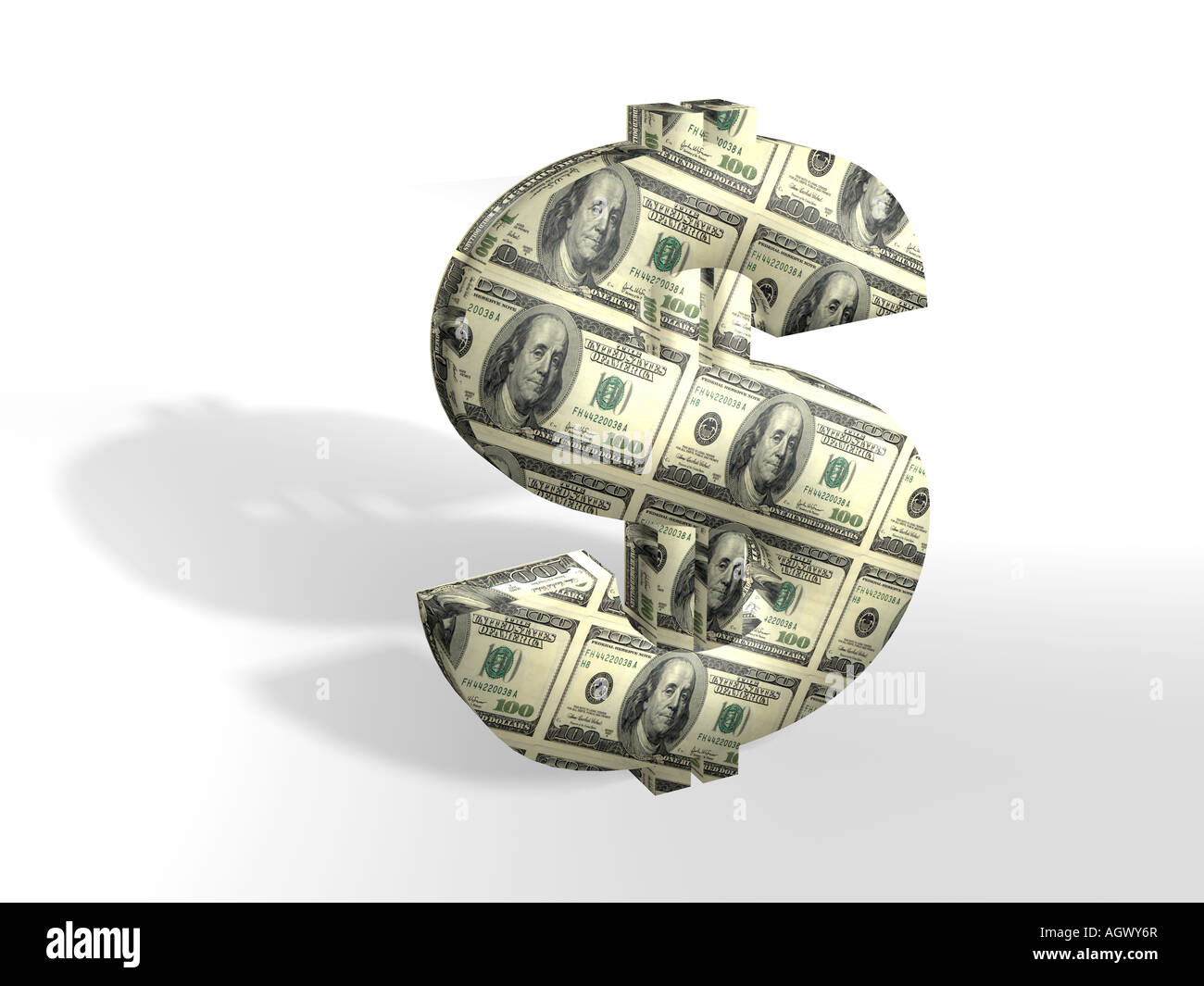 3D dollar sign painted into dollars note Stock Photo - Alamy