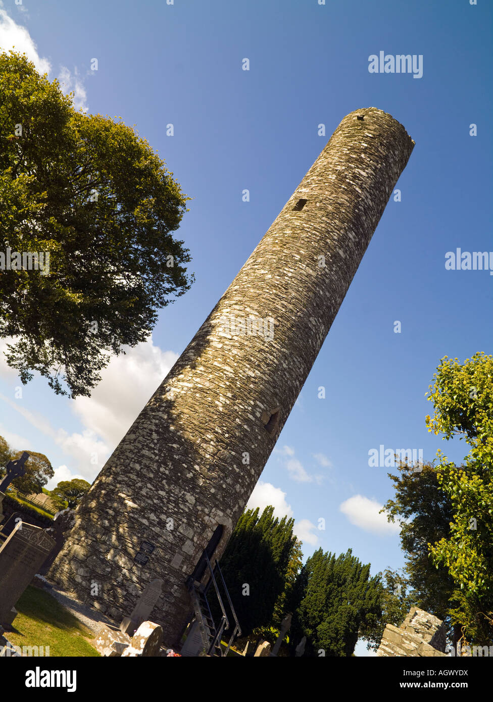 round tower, Monastery of Monasterboice, Ireland Stock Photo - Alamy