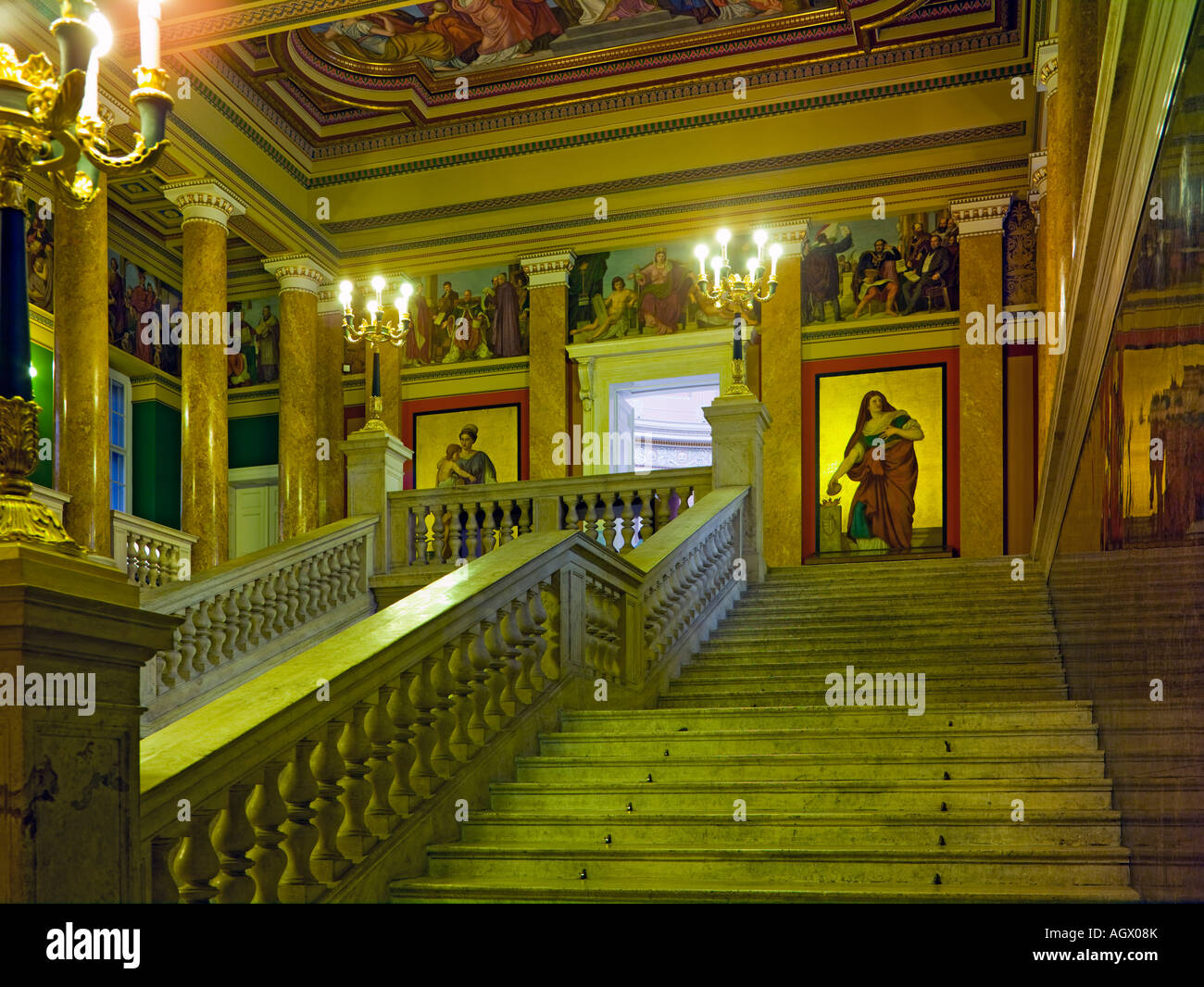 staircase, Hungarian National Museum, Budapest, Hungary Stock Photo - Alamy