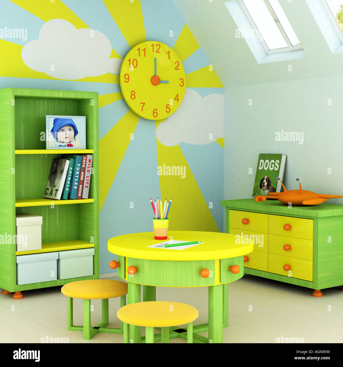 3d render nursery baby boy hi-res stock photography and images - Alamy
