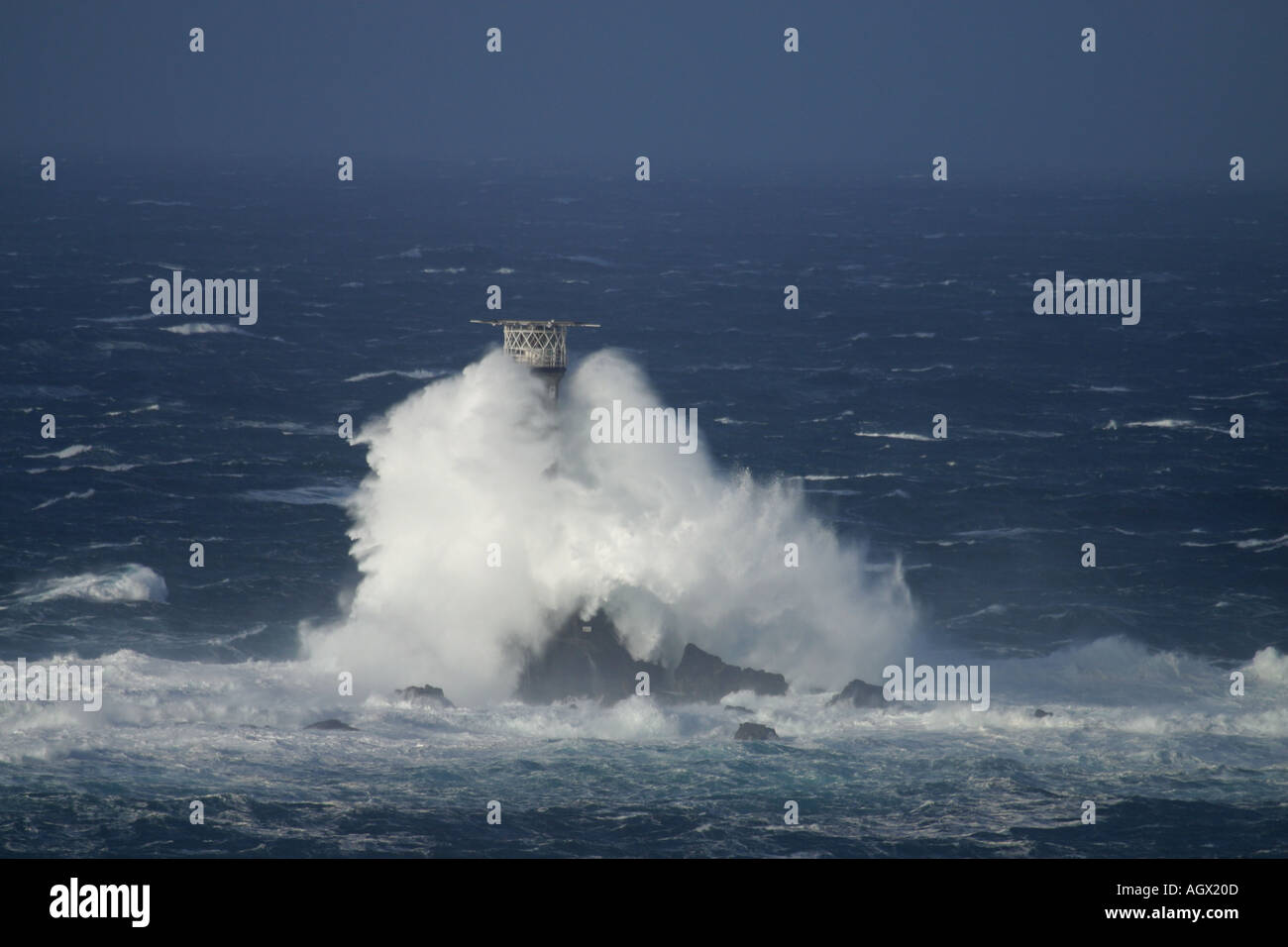 Longships lighthouse storm hi-res stock photography and images - Alamy