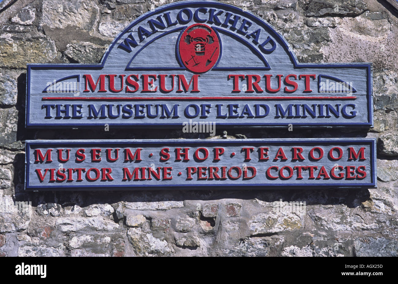 Wanlockhead Lead Mining Museum sign Stock Photo - Alamy