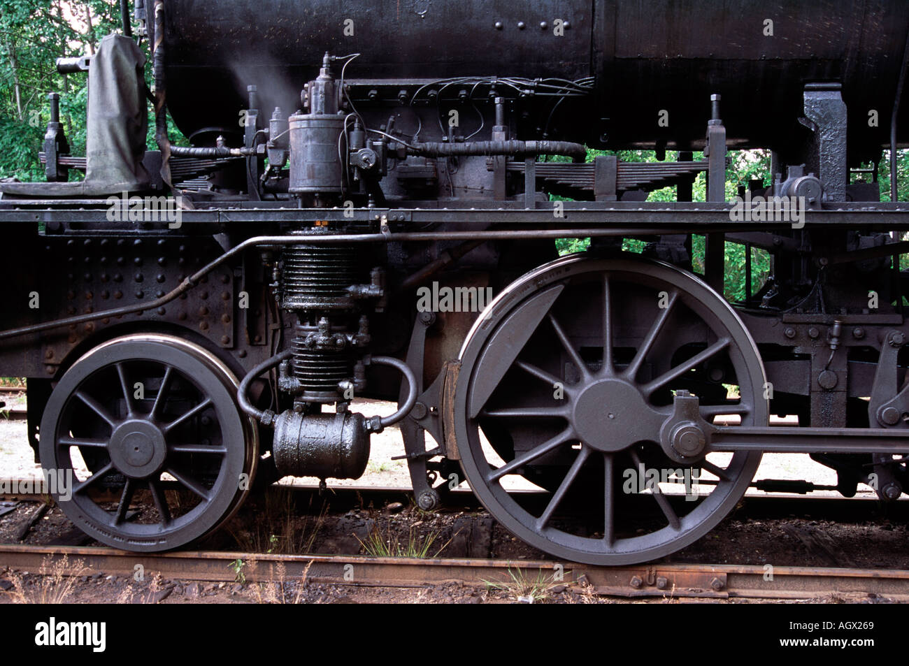 Steam engine wheel Stock Photo - Alamy