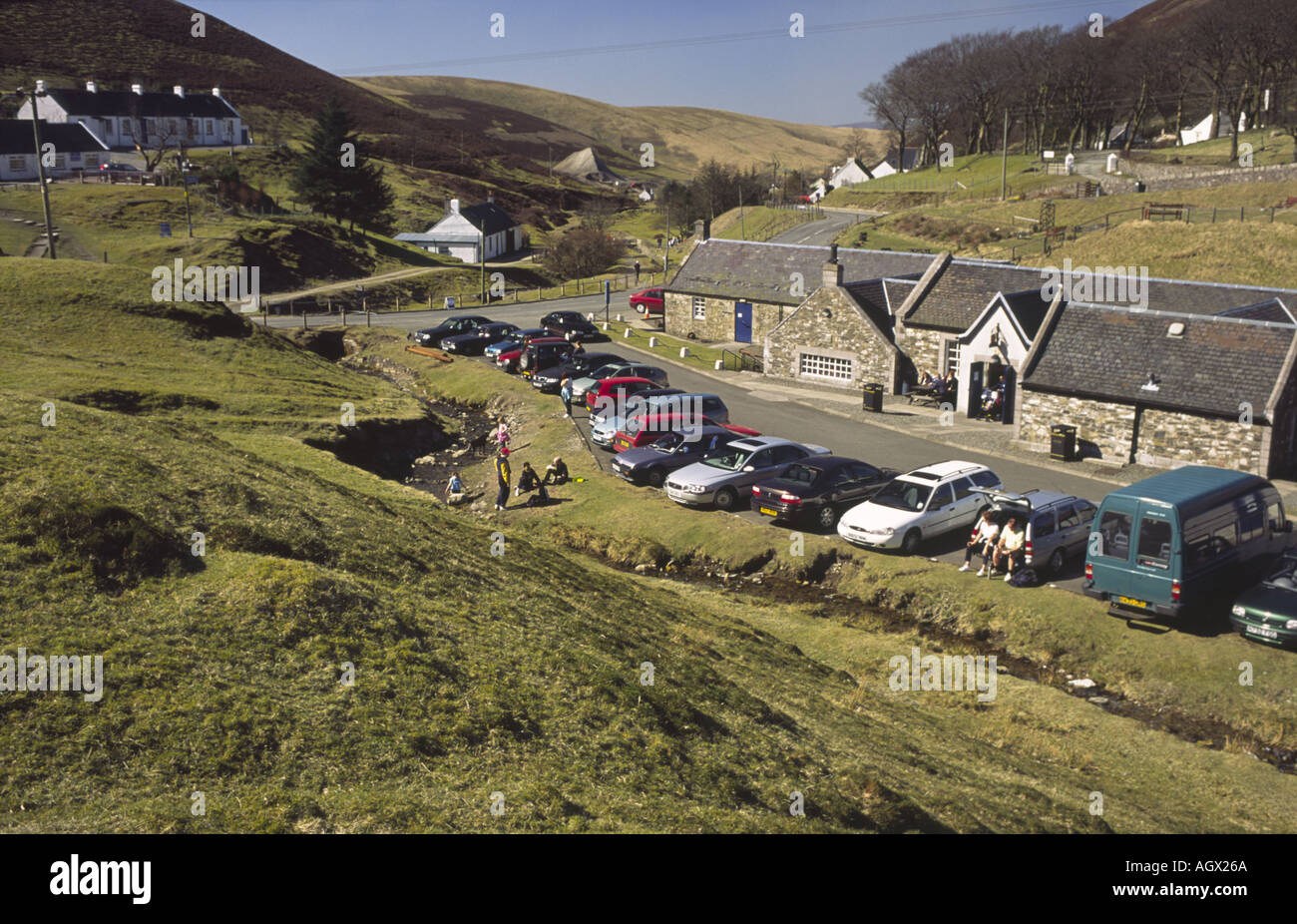 Wanlockhead Lead Mining Museum looking down on museum and village Stock ...