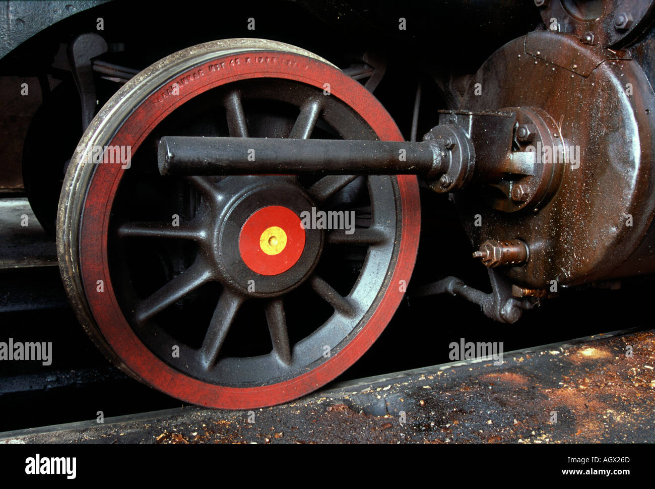 Steam engine wheel Stock Photo - Alamy