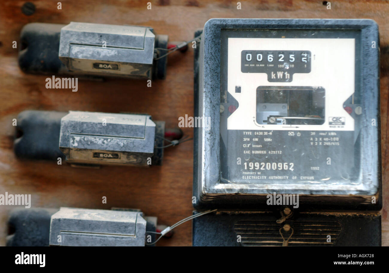electrics power old concept conceptual meter Stock Photo - Alamy