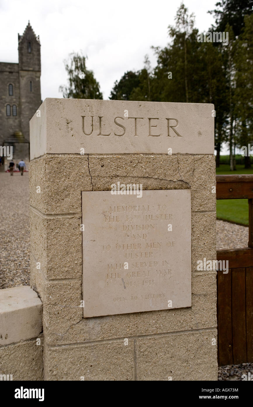 Ulster Tower Memorial commemorating the 36th Ulster division's attack ...