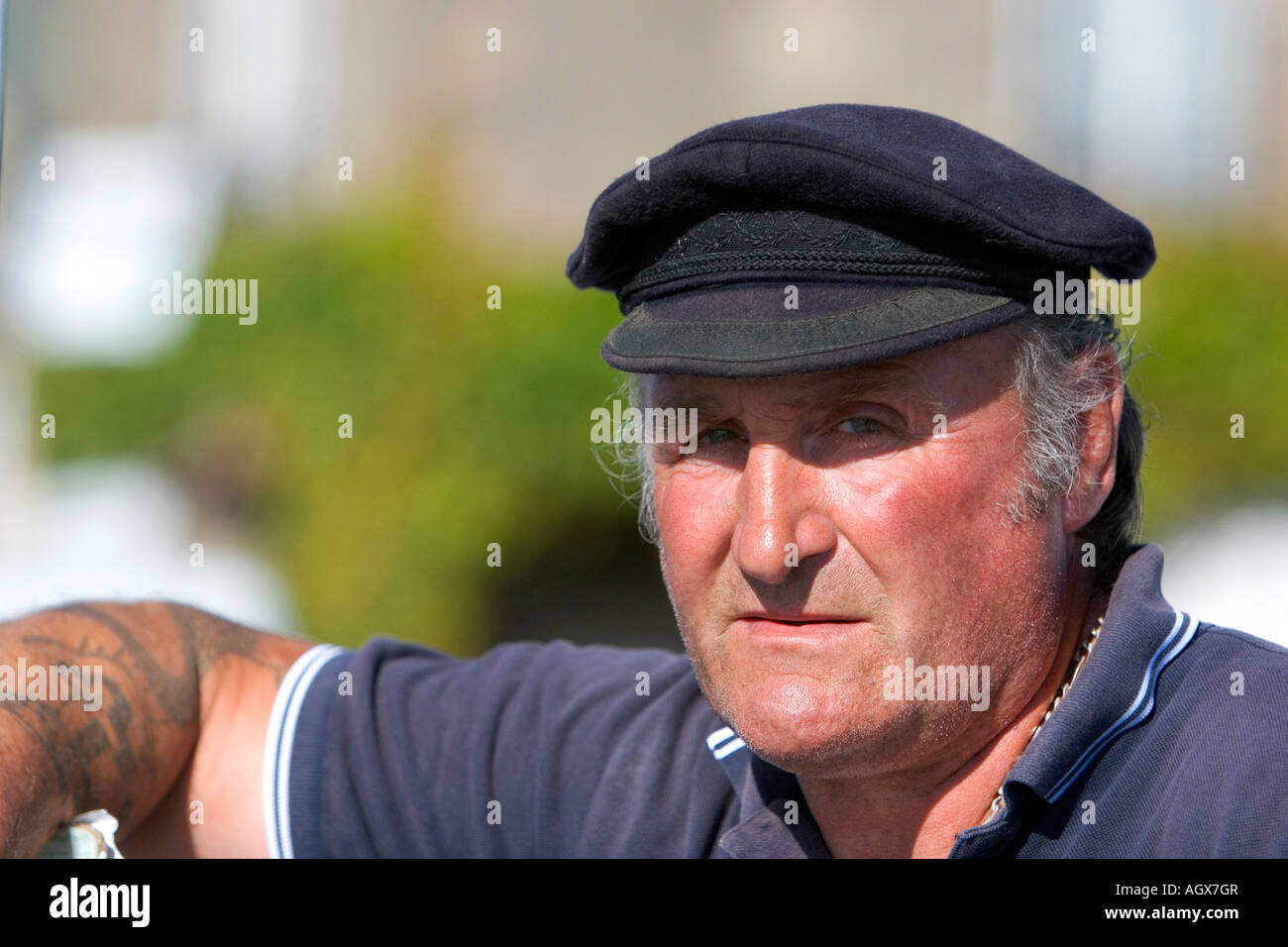 French fisherman in the village of Barfleur in the region of Basse ...