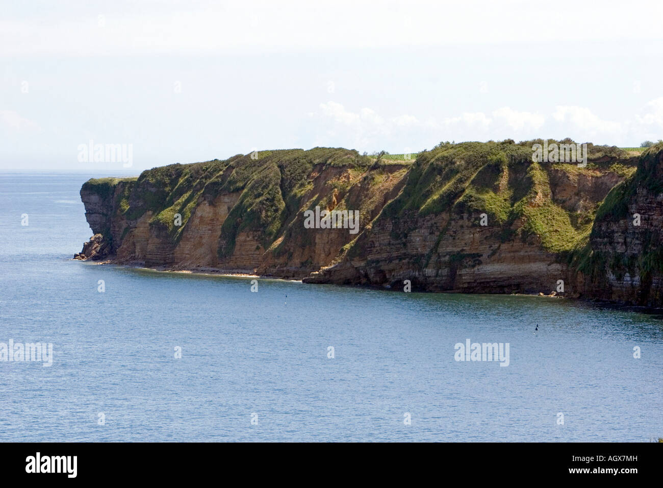 Cliffs at Omaha Beach on the coast of Normandy in northern France Stock ...