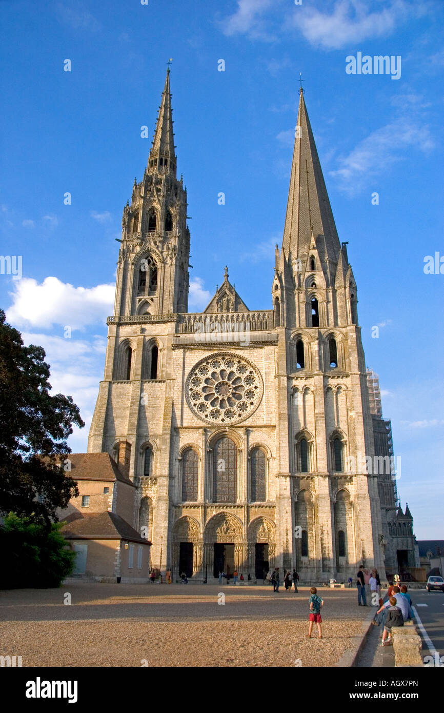 The Cathedral of Our Lady of Chartres at Chartres in the region of ...
