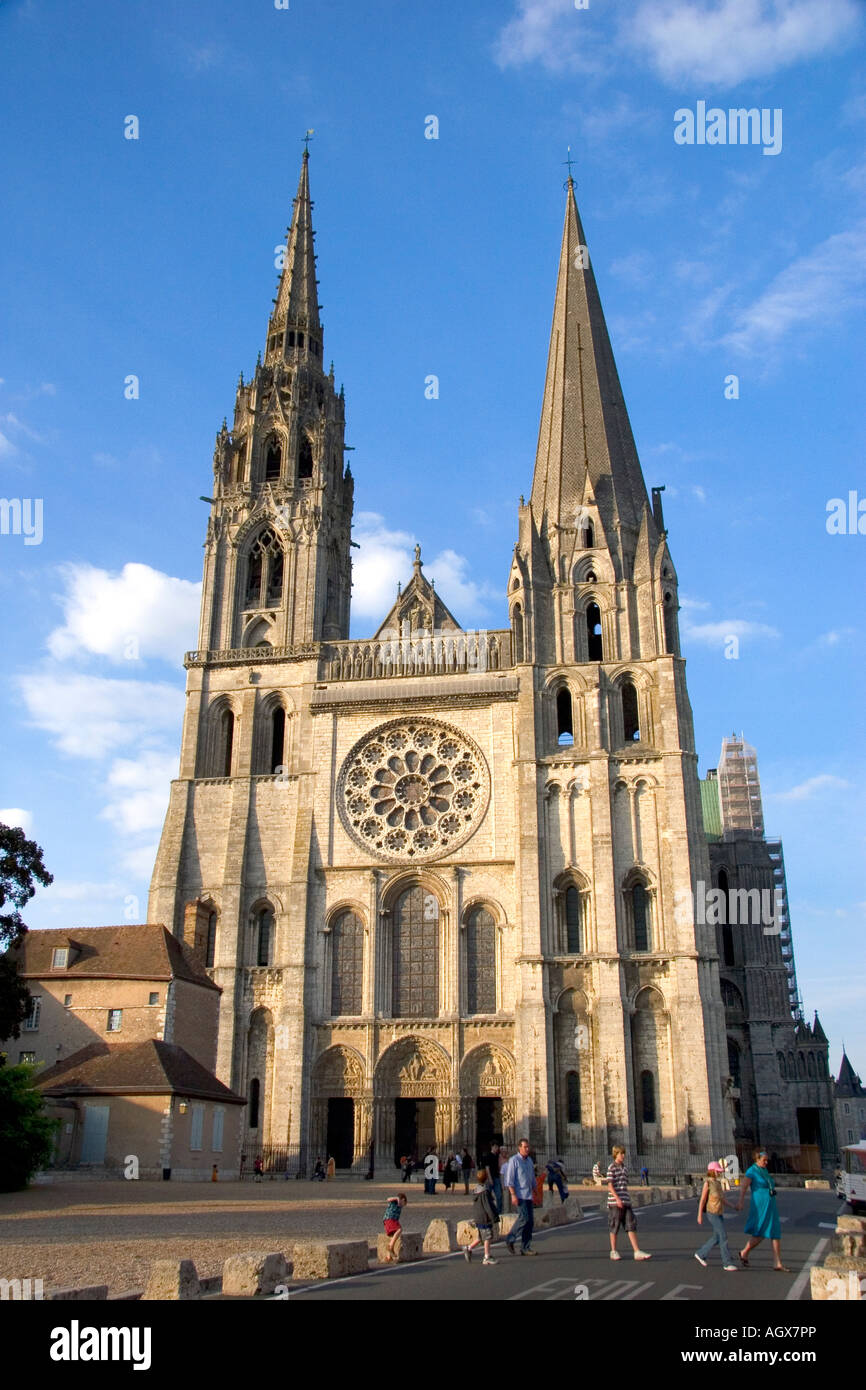 The Cathedral of Our Lady of Chartres at Chartres in the region of ...