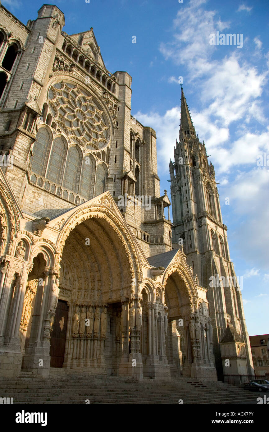 The Cathedral of Our Lady of Chartres at Chartres in the region of ...
