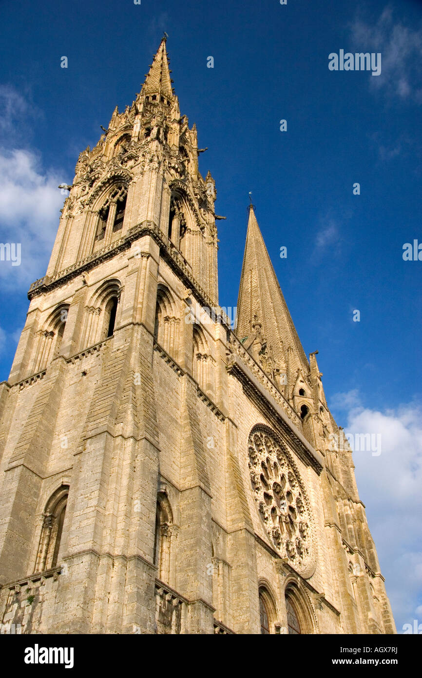The Cathedral of Our Lady of Chartres at Chartres in the region of ...
