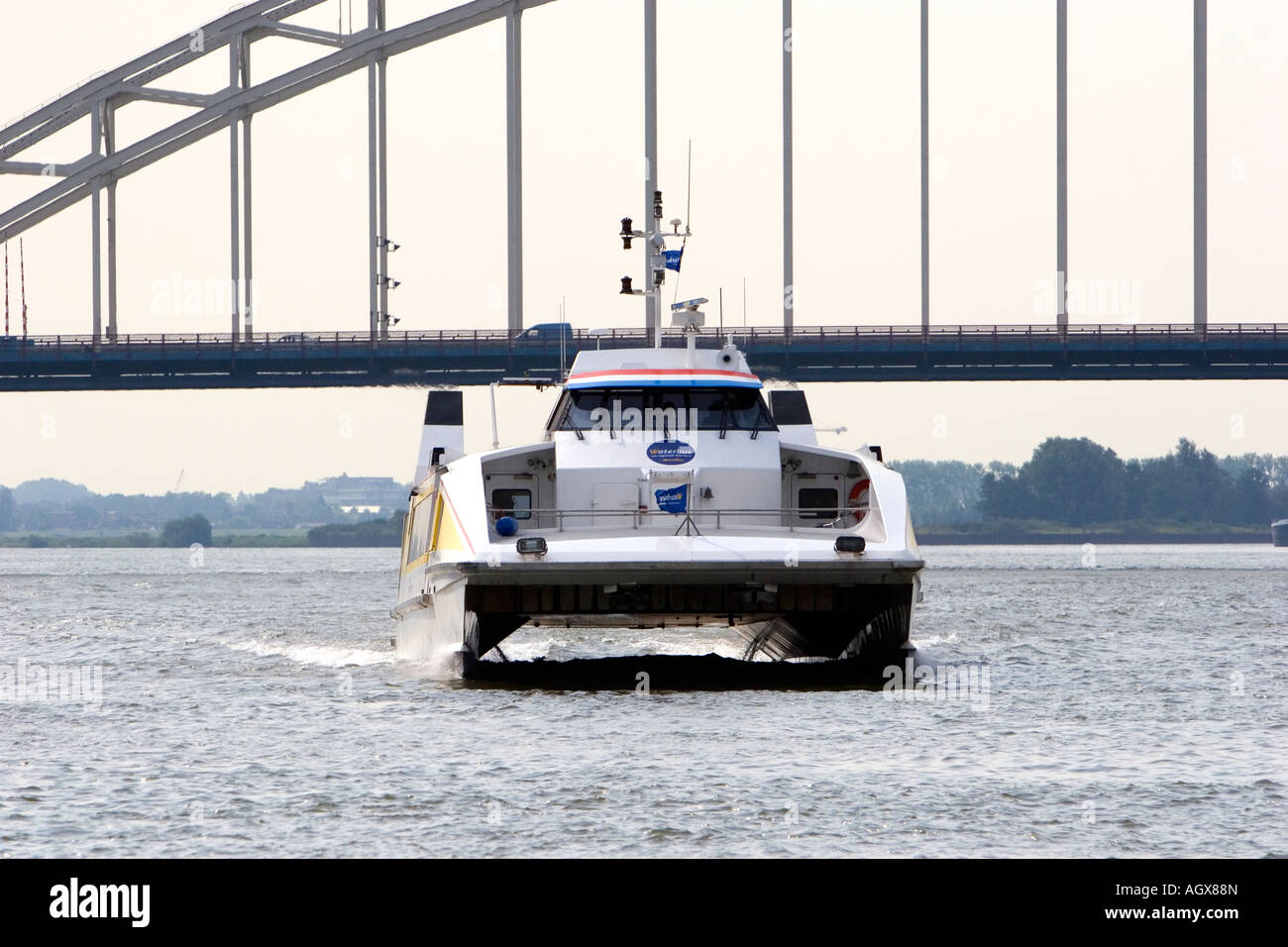 Ferry boat on the Nieuwe Maas river at Rotterdam Netherlands Stock ...