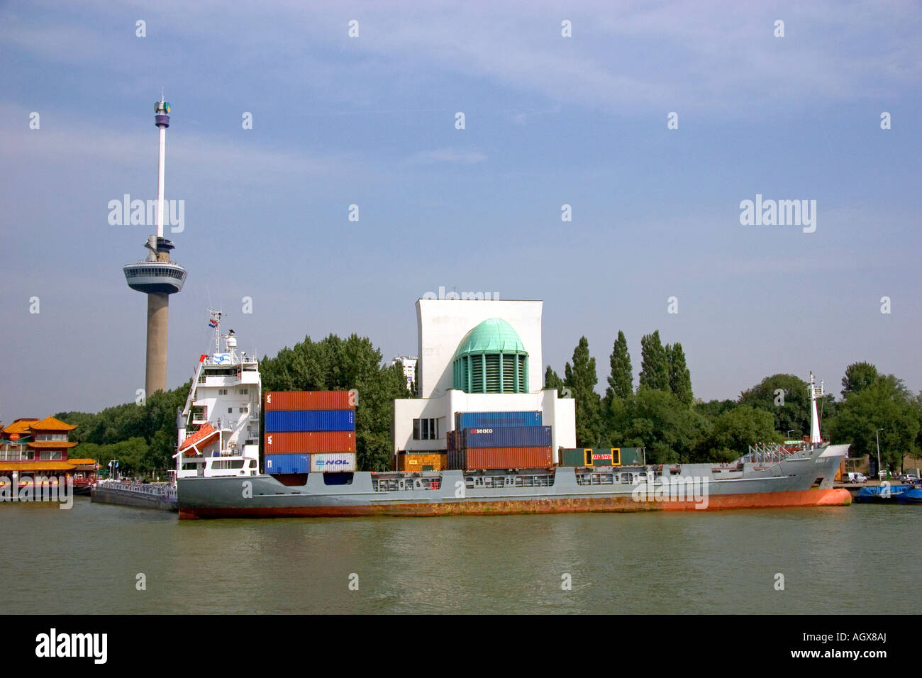 Container ship at the Port of Rotterdam Netherlands Stock Photo - Alamy