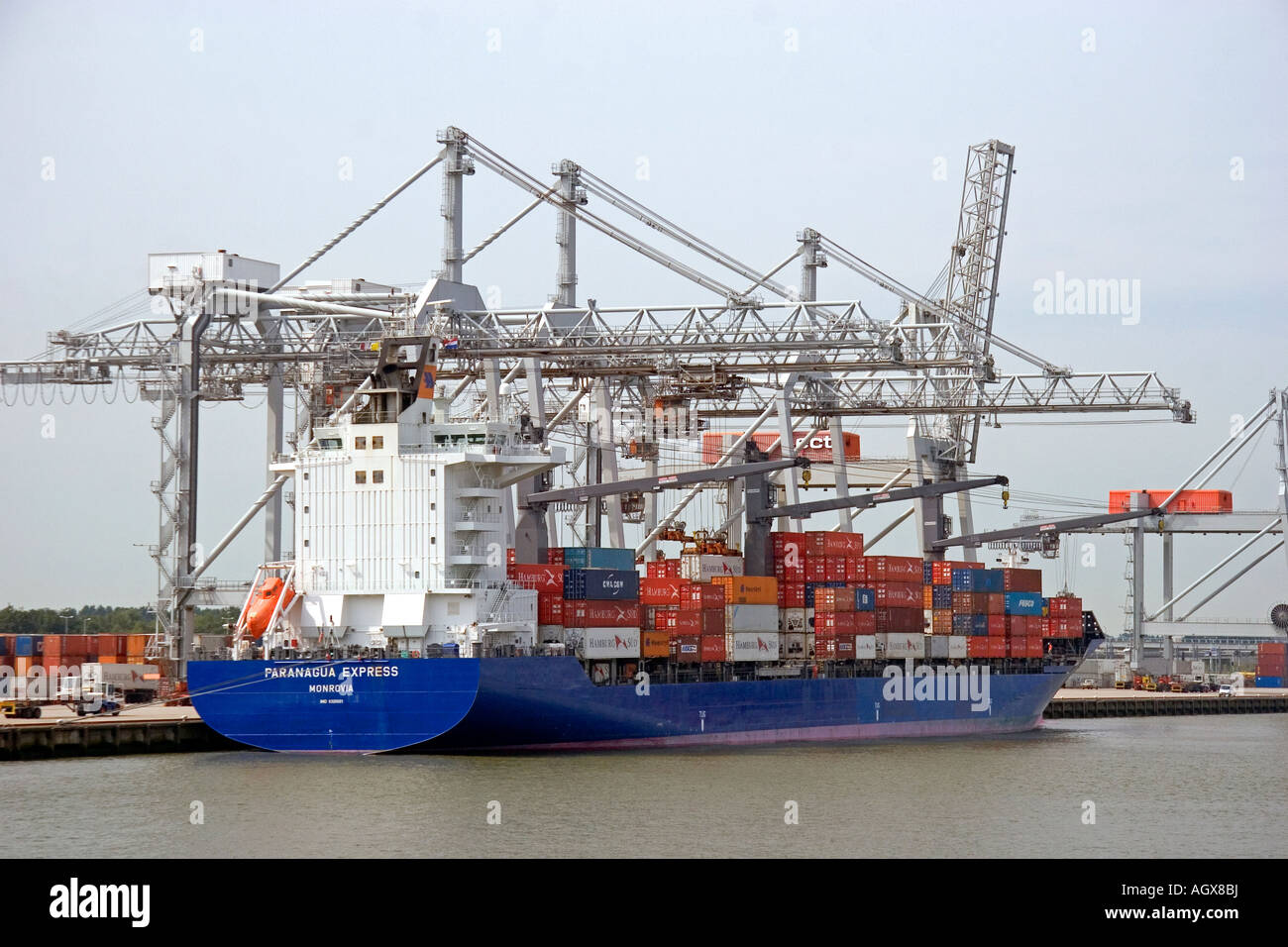 Container ship at the Port of Rotterdam Netherlands Stock Photo - Alamy
