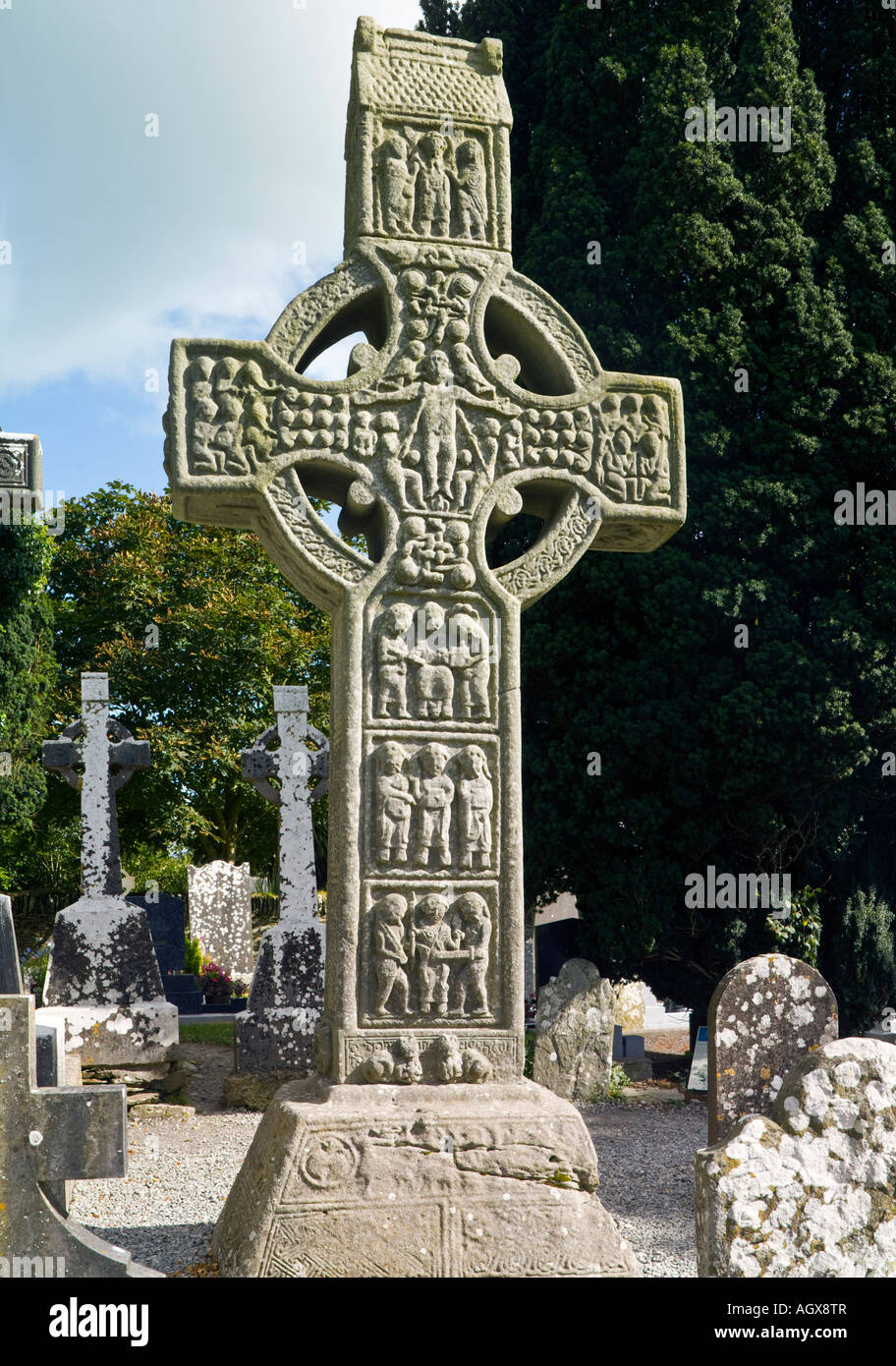 west side, Muiredach cross, Monastery of Monasterboice, Ireland Stock ...