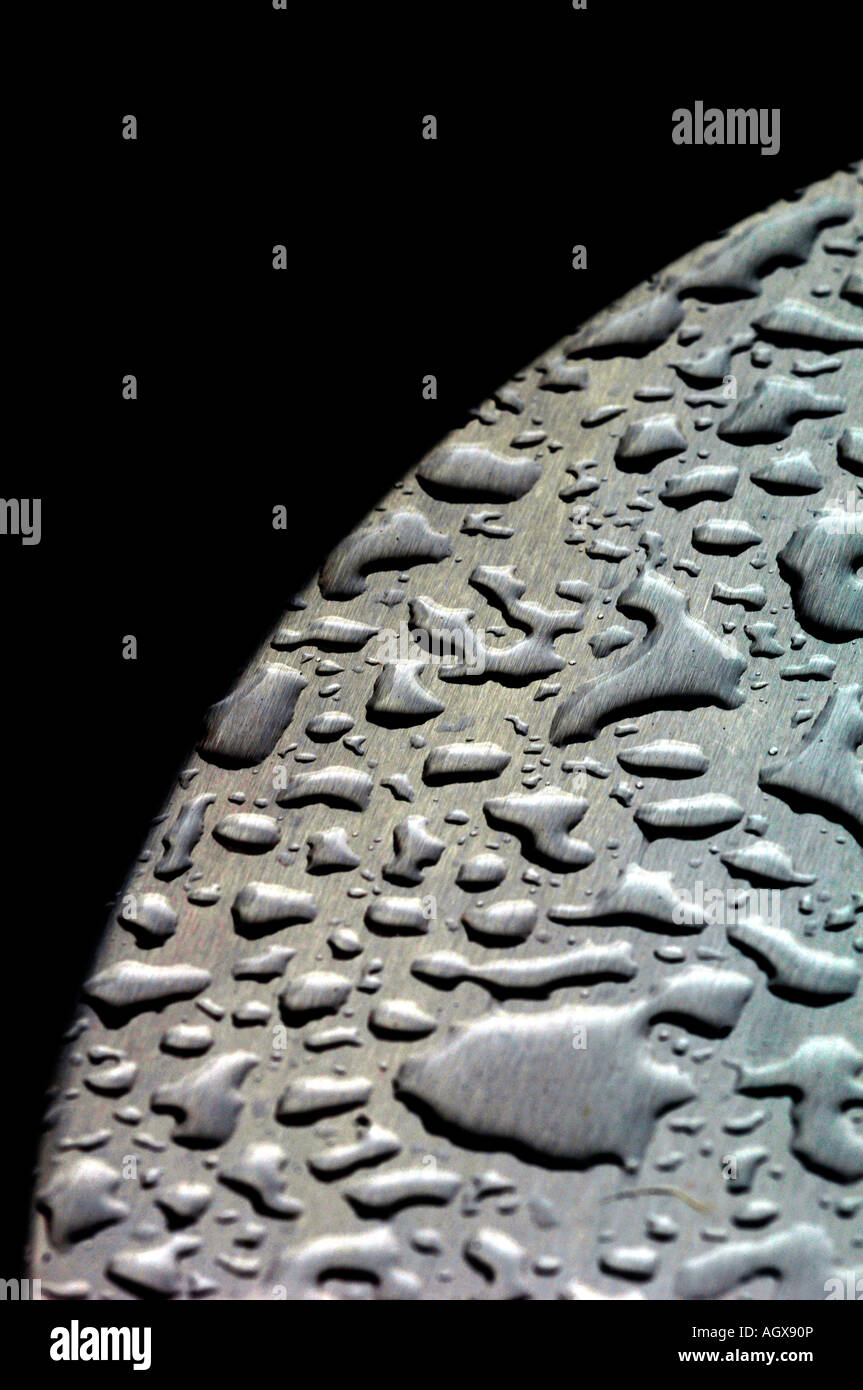 Water On Stainless Steel Stock Photo - Alamy