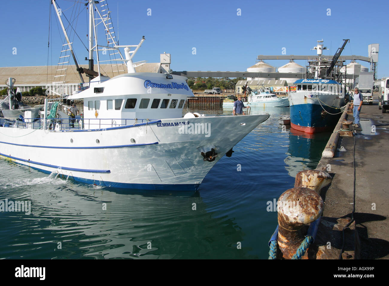 Pilchard boat at wharf Port Lincoln Eyre Peninsula South Australia ...