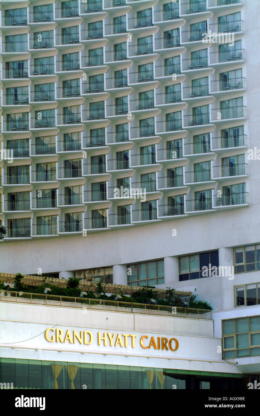 cairo white rooms grand hyatt hotel exterior day outside Stock Photo ...