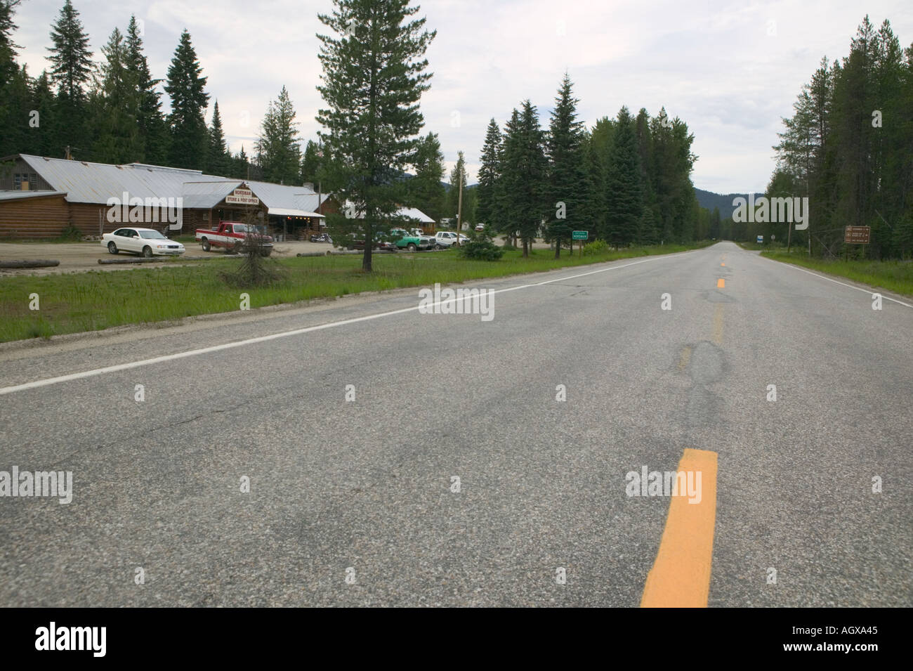 Town of Nordman Highway 57 Bonner County Idaho USA Stock Photo - Alamy