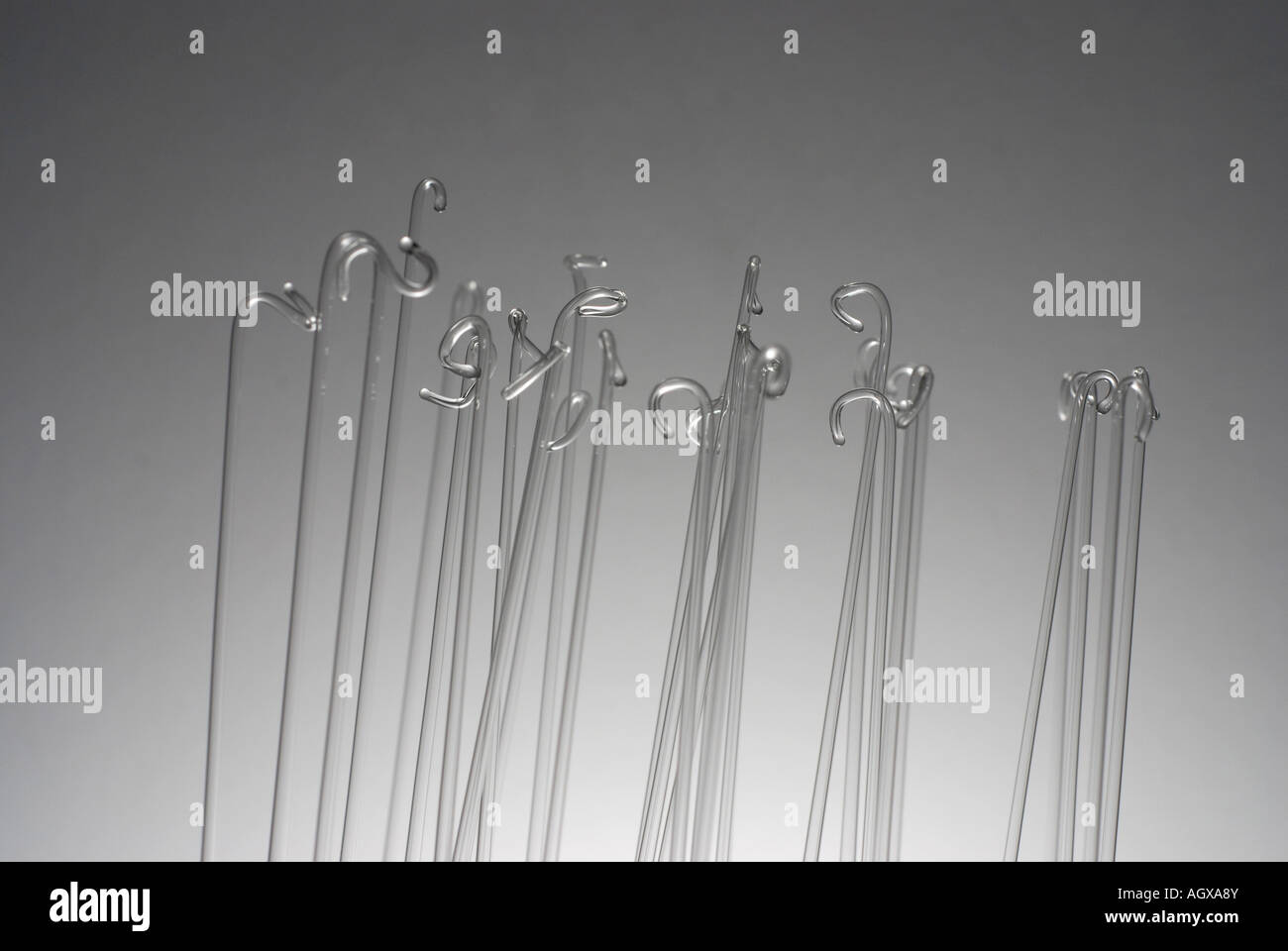 glass swabs used in the lab for plating yeast and bacteria on samples ...