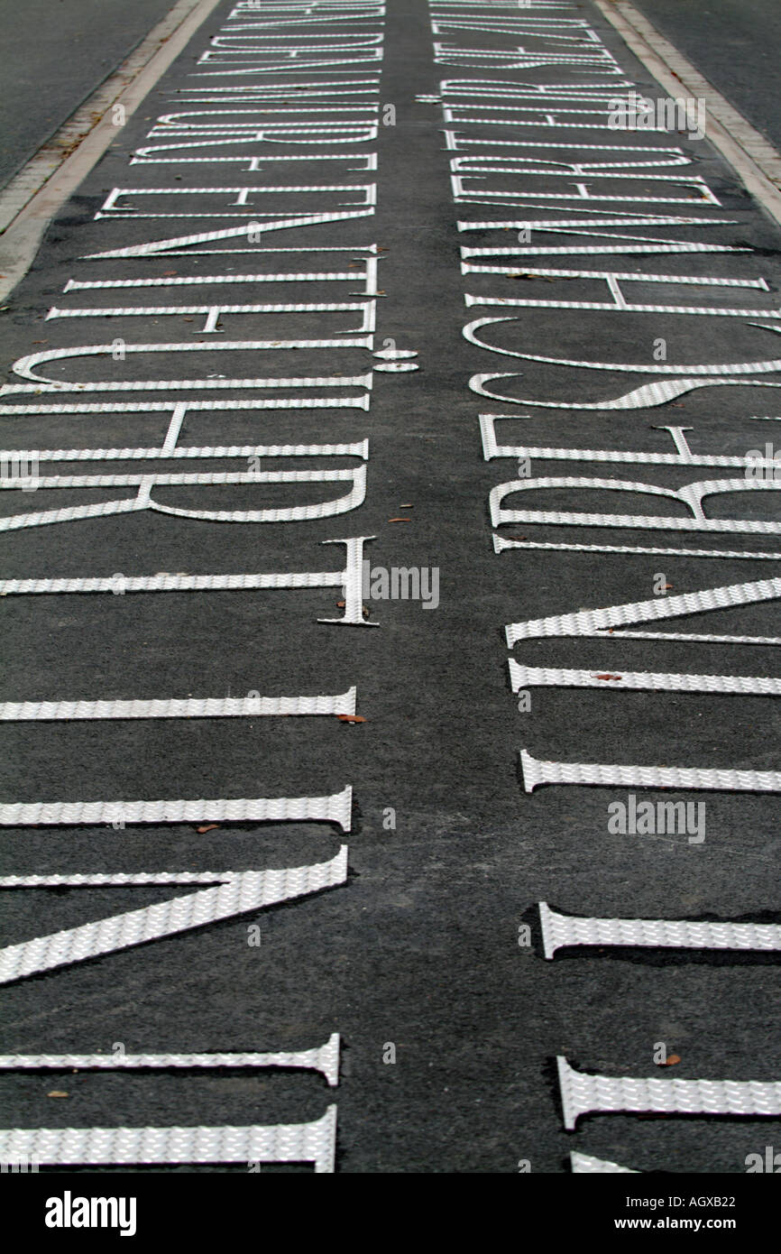 letters lettering pavement sidewalk design Stock Photo - Alamy