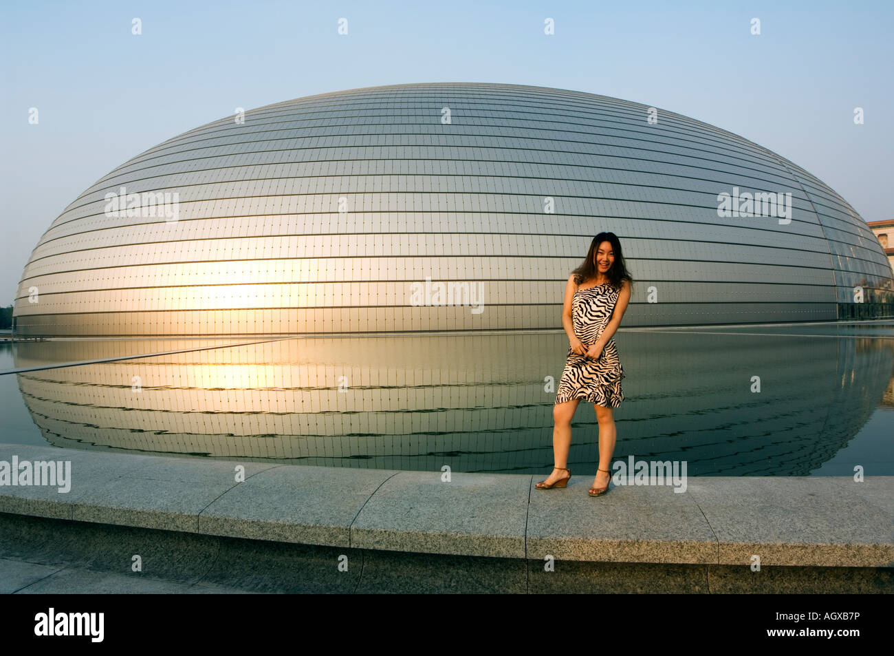 young Chinese model infront of The National Theatre Opera House "The ...