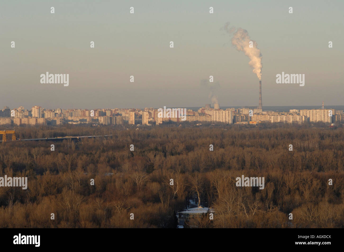 View across the River Dniepr of suburbs of Kiev Stock Photo - Alamy