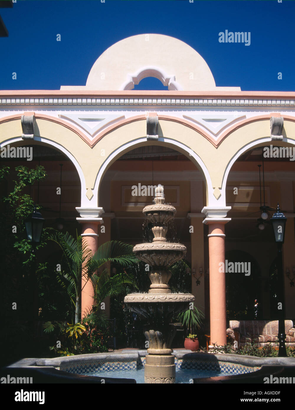 Lovely Spanish colonial style architecture in the lobby of a hotel in ...