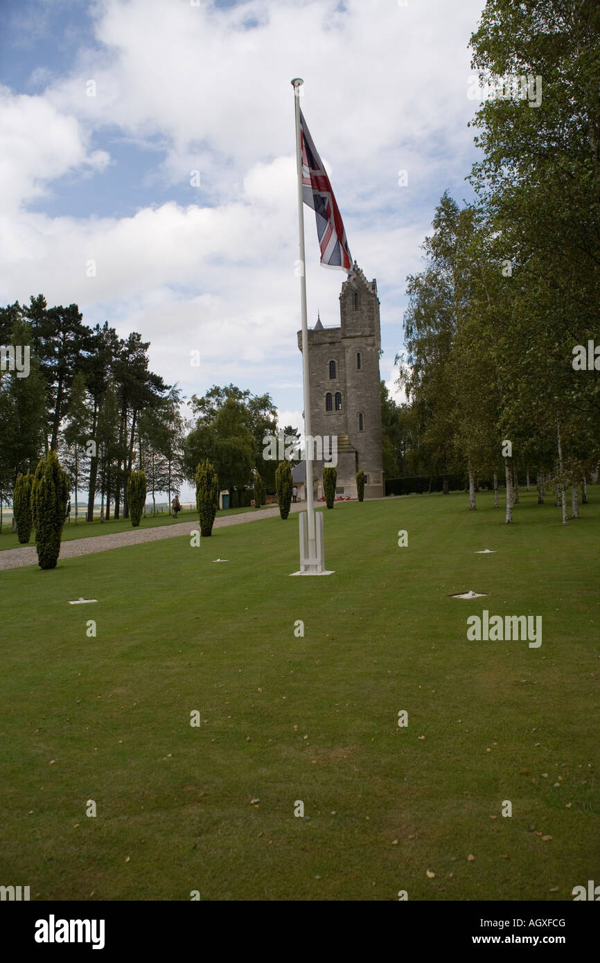 Ulster Tower Memorial commemorating the 36th Ulster division's attack ...