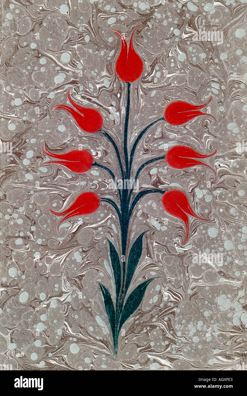 Turkish traditional marbled paper art Stock Photo - Alamy