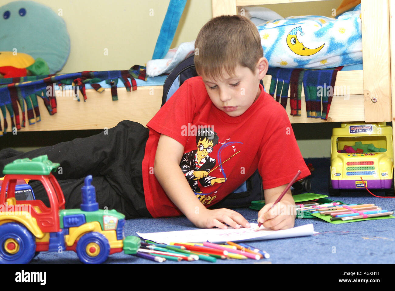 Colouring book and crayons hi-res stock photography and images - Alamy