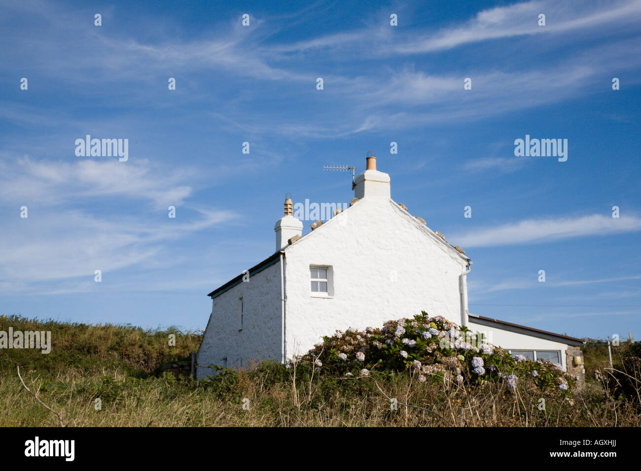 Clifftop cottage near Sennen Cove Cornwall Stock Photo - Alamy