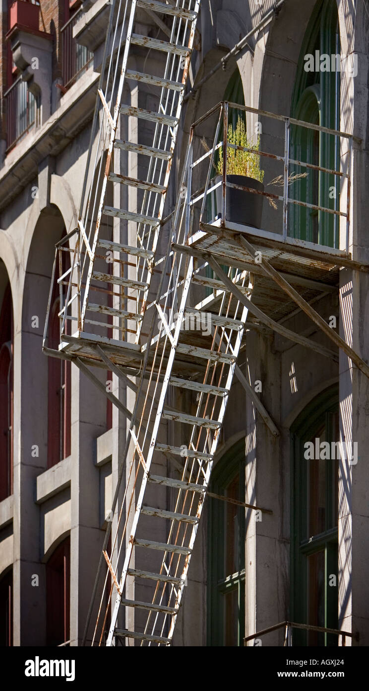 Fire escape on an old building Stock Photo - Alamy