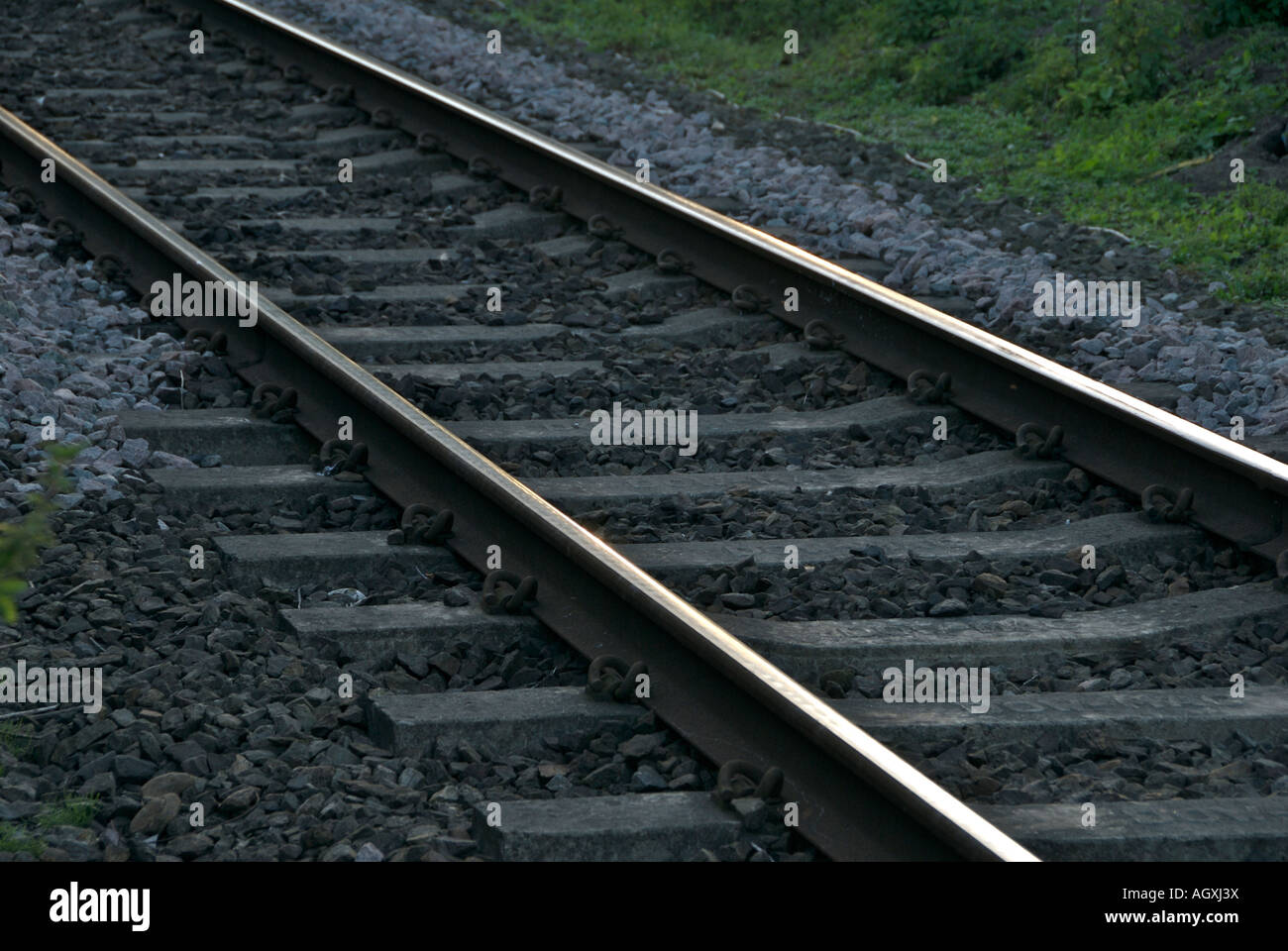 A section of railway line track Stock Photo - Alamy