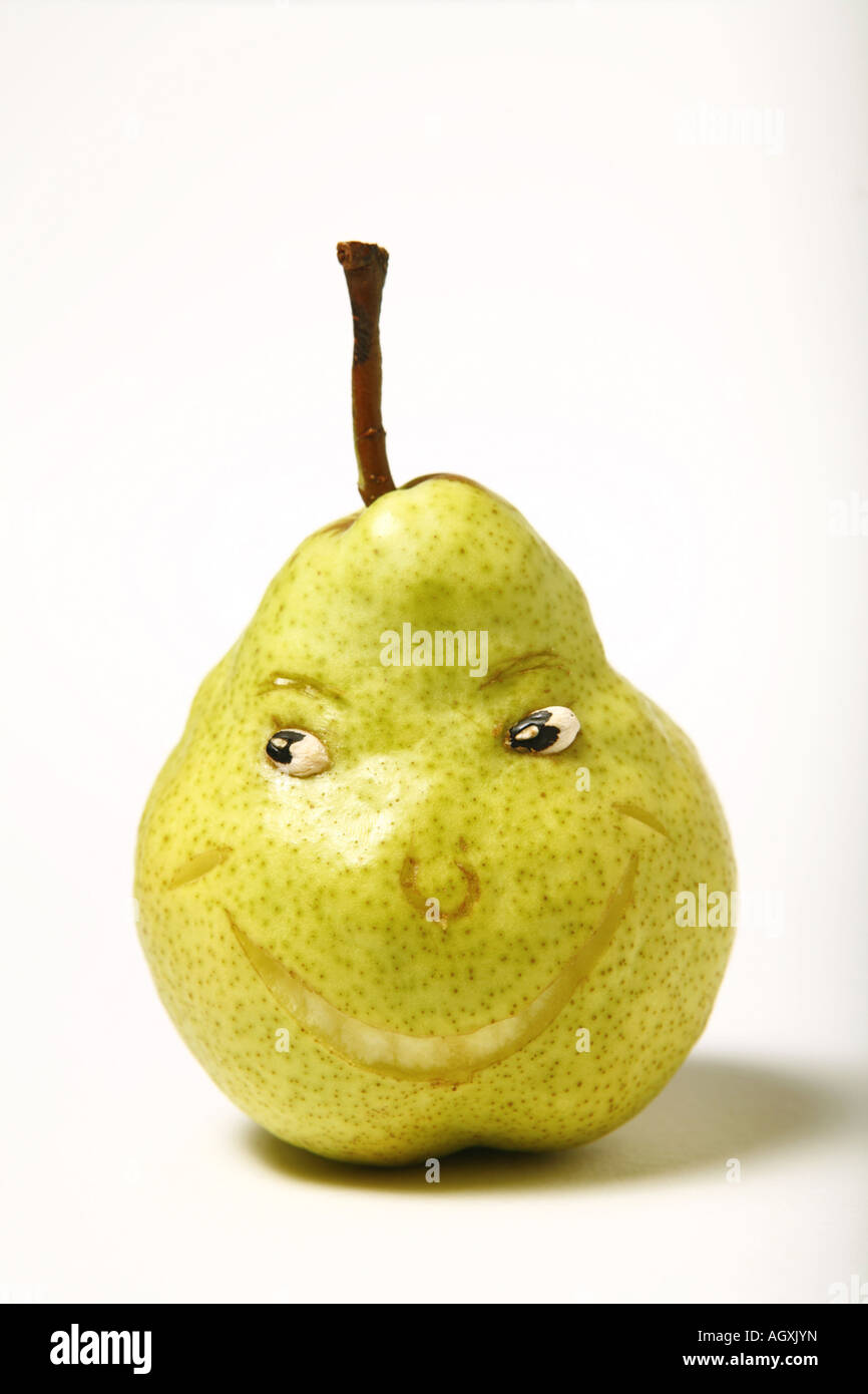 Funny pear on white background Stock Photo - Alamy