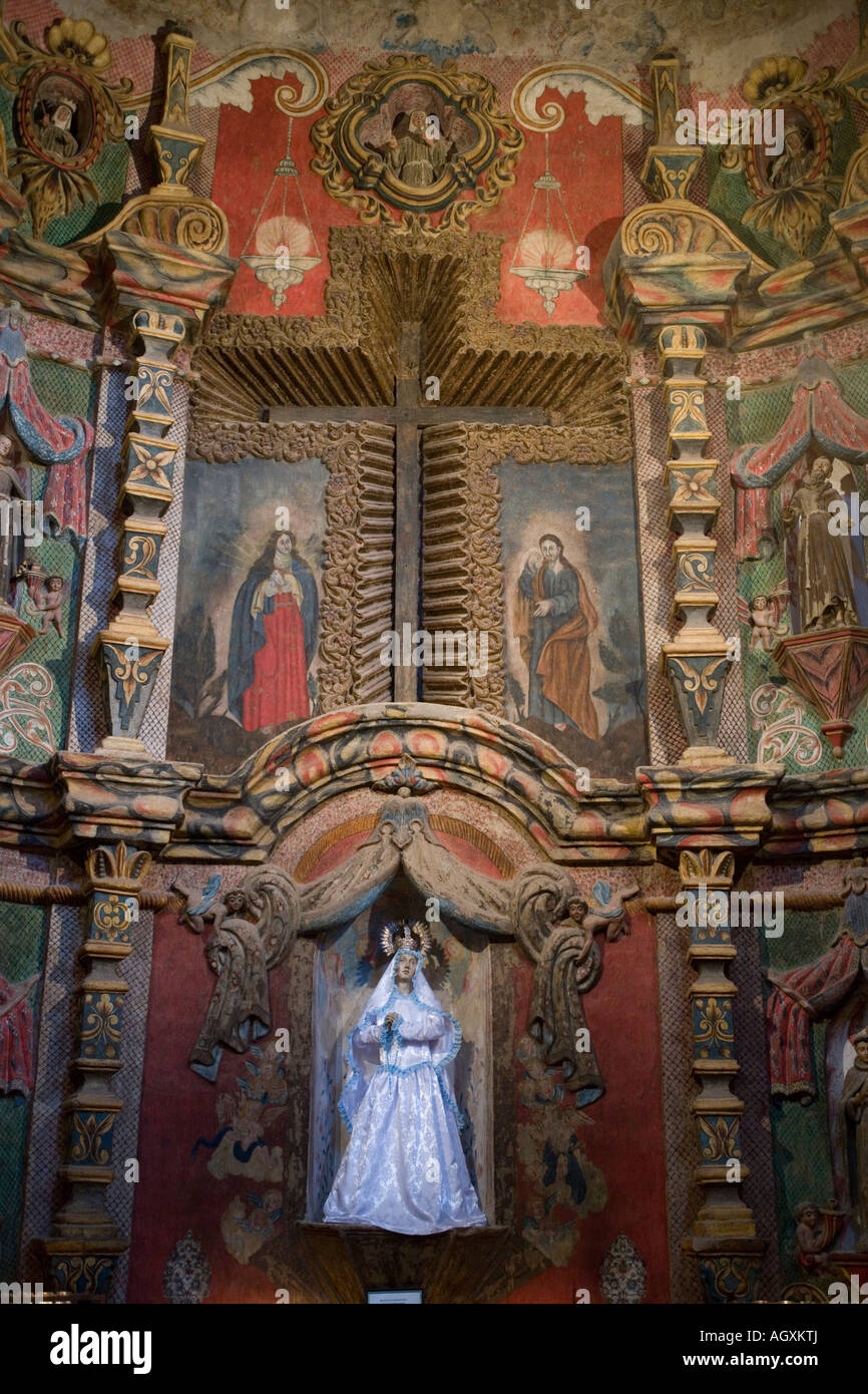 Arizona tucson san xavier del bac mission interior hi-res stock ...