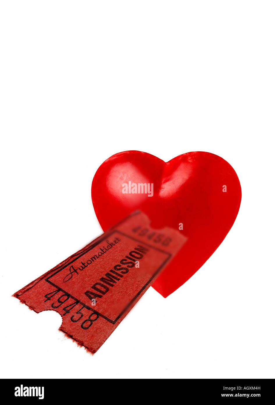 heart and entry ticket Stock Photo - Alamy
