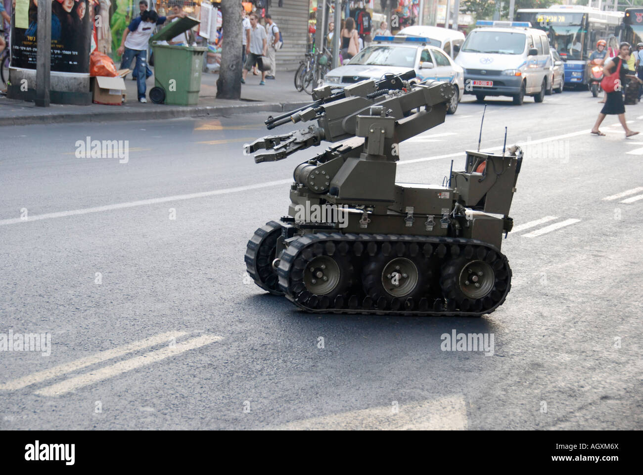 Israel police bomb unit robot is sent to investigate a suspicious ...