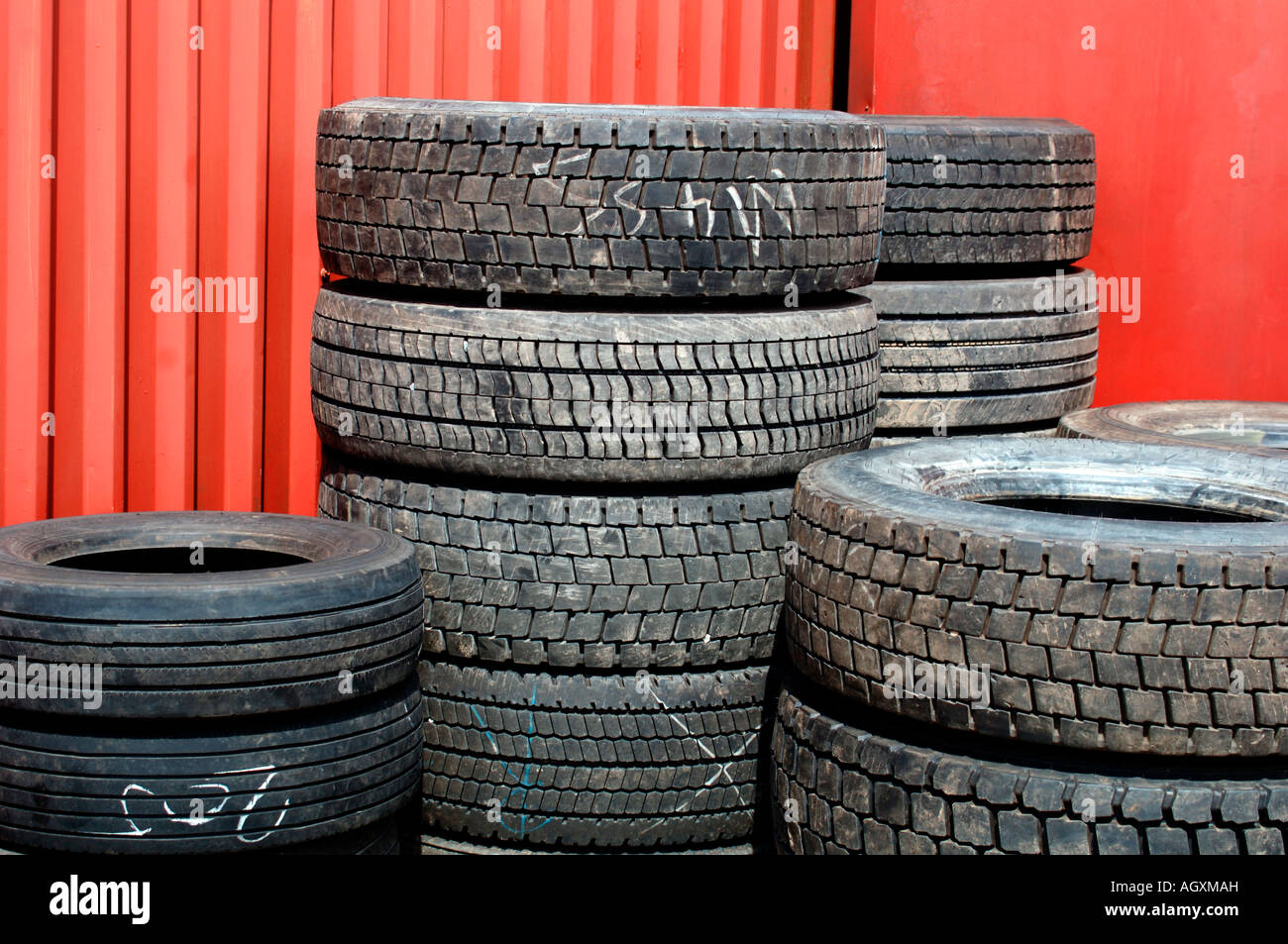 Rubber Tyres In Stacks Stock Photo - Alamy