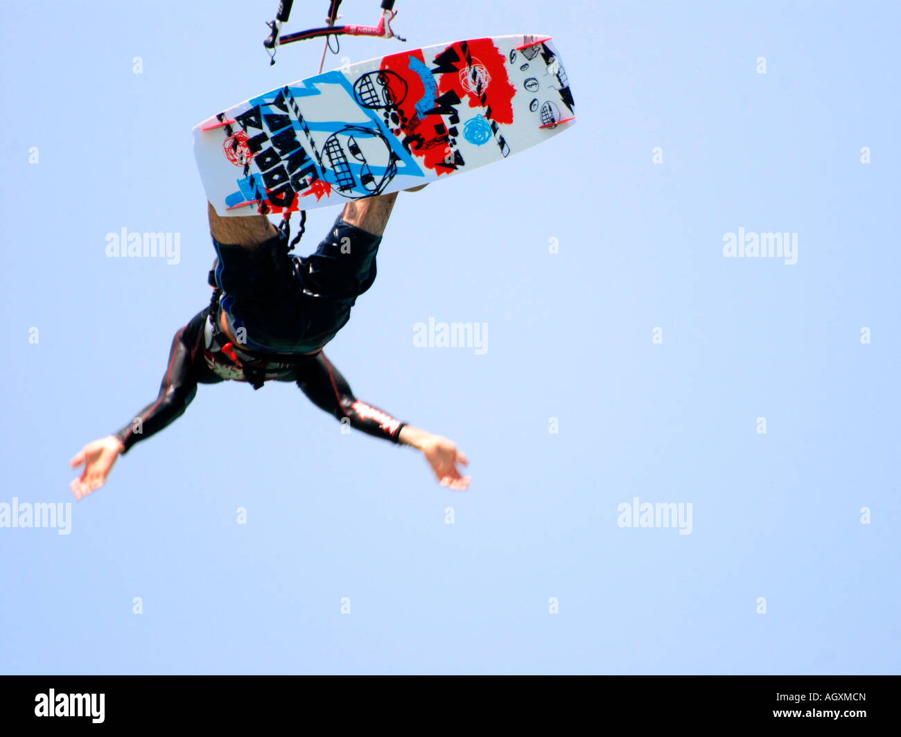 Kite surfing jump as seen from under the board Stock Photo - Alamy