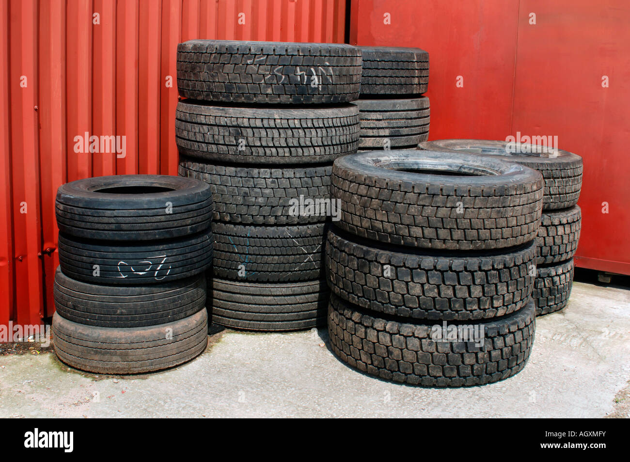 Rubber Tyres In Stacks Stock Photo - Alamy