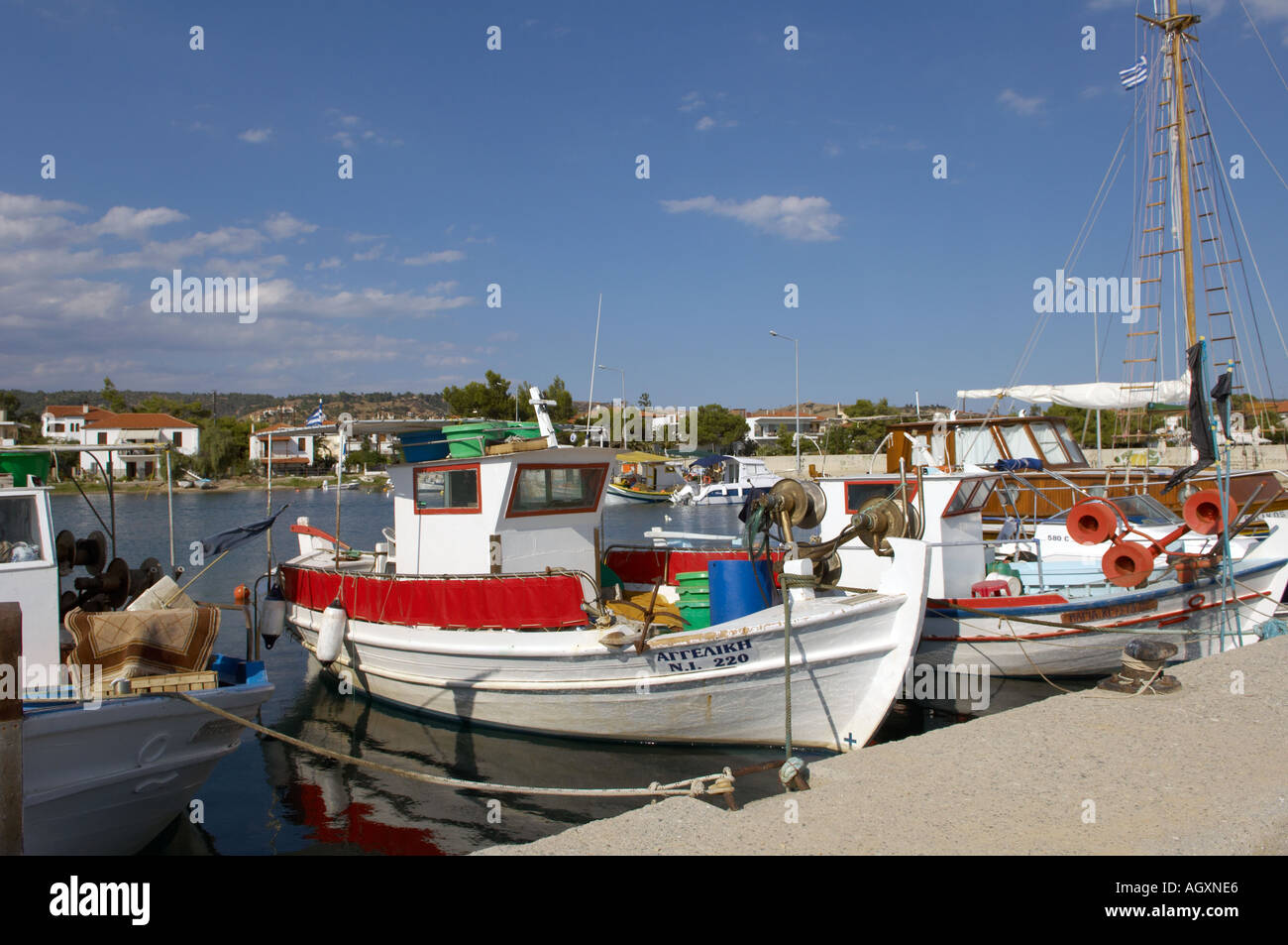 Greek Fishing Boats Stock Photo - Alamy