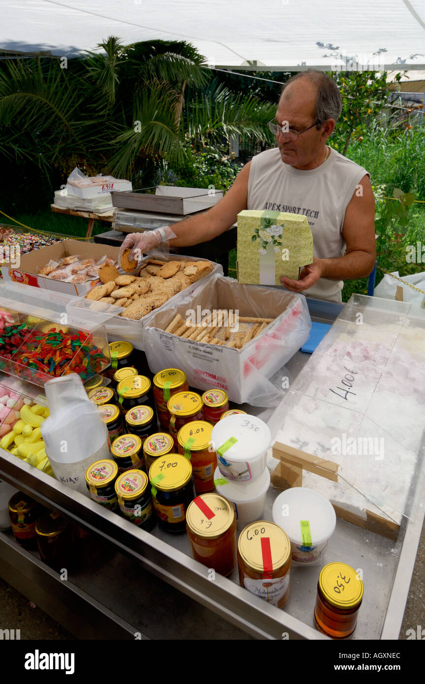 Greek Market Confectioner Stock Photo - Alamy