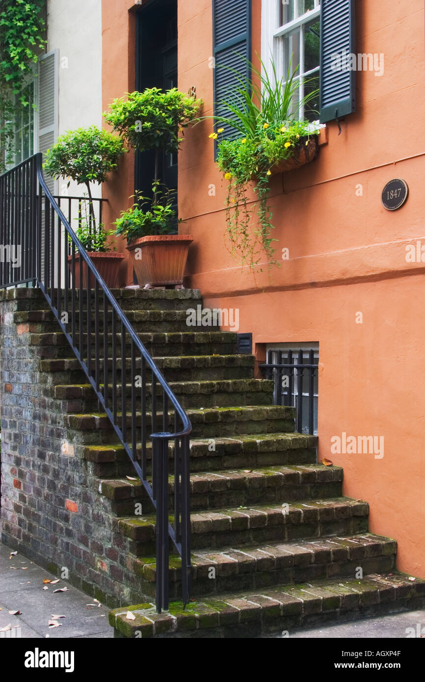 Staircase in Historic District of Savannah Georgia Stock Photo - Alamy